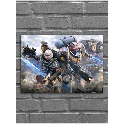 Постер Вархаммер 40000 Warhammer: Ультрамарин и Сестра Битвы, на А4