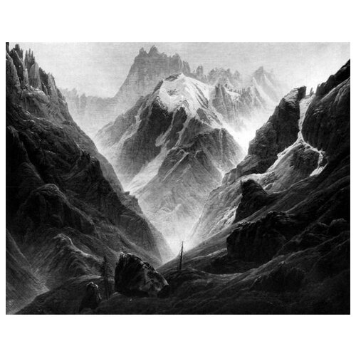 Репродукция на холсте Высокие горы (High mountains) Фридрих Каспар Давид 63см. x 50см.