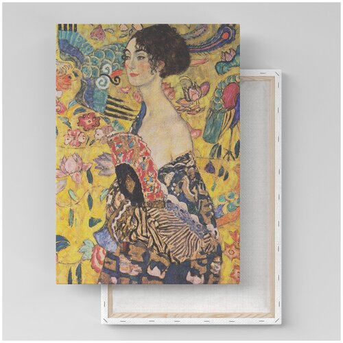 Картина на холсте с подрамником / Gustav Klimt - Lady with Fan, 1917-18 / Густав Климт