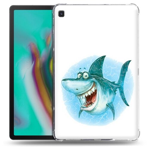 Чехол задняя-панель-накладка-бампер MyPads веселая акула для Samsung Galaxy Tab S5e 10.5 SM-T720/T725 (2019) противоударный