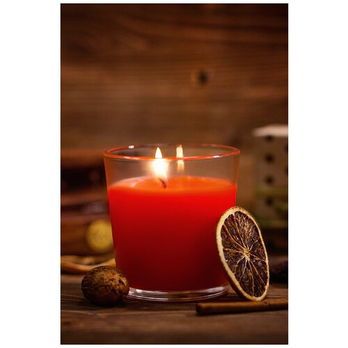 Ароматическая свеча в стакане с ароматом ванильный апельсин
