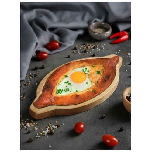 Блюдо для подачи Adelica «Хачапури по-аджарски», 30×13×1,8 см, массив берёзы