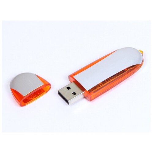 Овальная флешка для нанесения логотипа (32 Гб / GB USB 3.0 Оранжевый/Orange 017 Пластиковая Speed PL124)