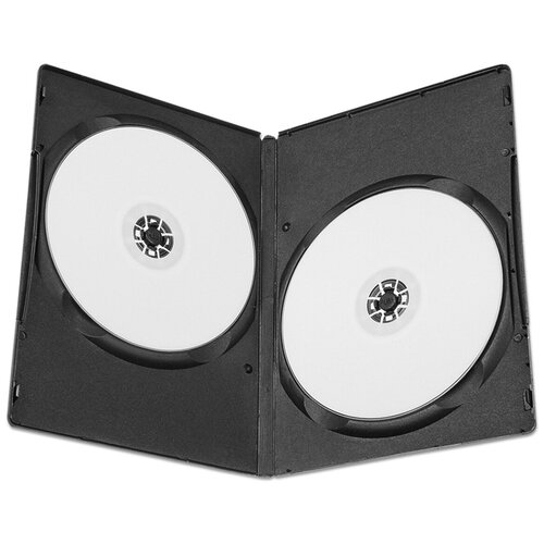 Коробка DVD Box для 2 дисков, 9 мм (slim) черная, упаковка 10 шт.