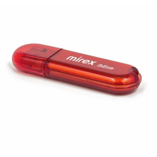 Флешка Mirex CANDY RED, 32 Гб , USB2.0, чт до 25 Мб/с, зап до 15 Мб/с, красная