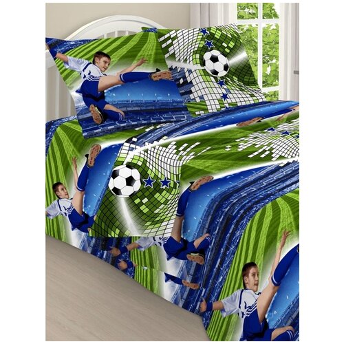 Комплект постельного белья 1,5 спальный Поплин Детский Футбол
