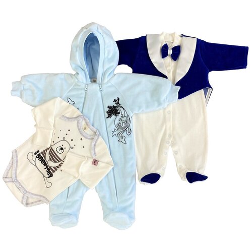 Комплект одежды lucky child, размер 20 (62-68), синий, голубой
