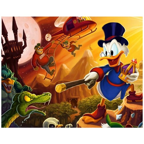 Плакат, постер на холсте Duck Tales/Утиные истории/. Размер 21 х 30 см
