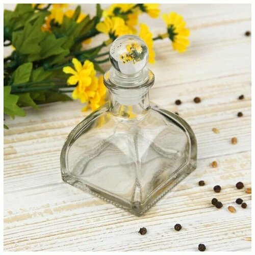 Стеклянная масленка Изысканность - 120 мл, 11 см, стекло - бутылочка для массажных, эфирных и ароматических масел + косметическое масло в подарок
