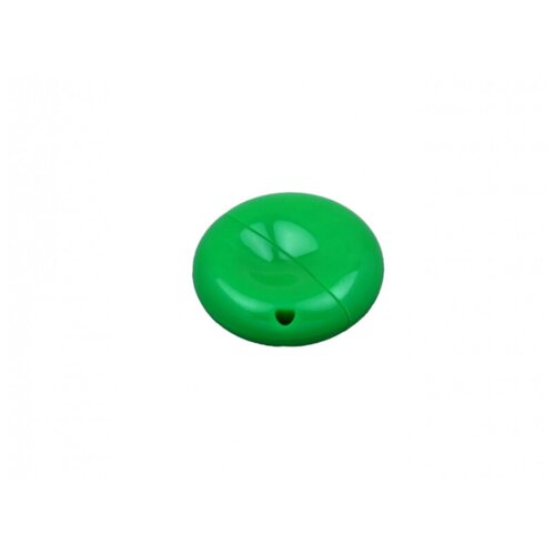 Пластиковая промо флешка круглой формы (128 Гб / GB USB 2.0 Зеленый/Green 021-Round)