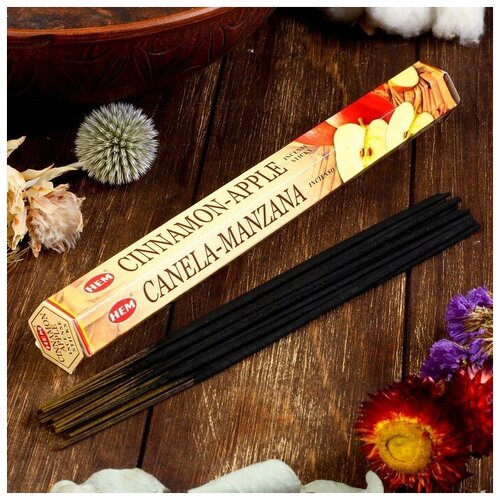HEM Благовония HEM "Cinnamon-Apple. Корица-яблоко", 20 палочек в упаковке, шестигранник
