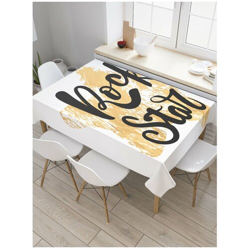 Скатерть прямоугольная JoyArty на кухонный стол "Звезда рока" из оксфорда, 180x145 см