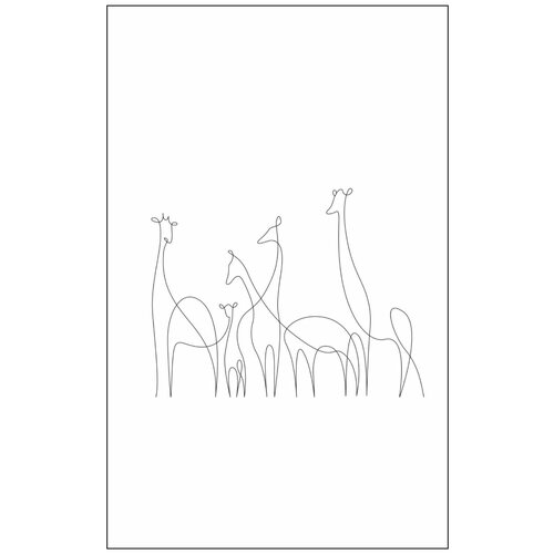Постер / Плакат / Картина на холсте Линии - Забавные жирафы 60x90 см в подарочном тубусе