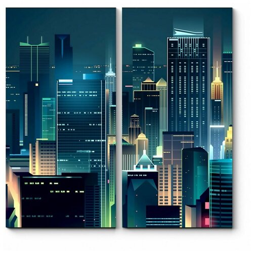 Модульная картина Ночной город40x40