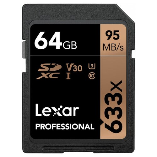 Карта памяти 64Gb - Lexar SDXC Class10 U3 LSD64GCB633 (Ориги