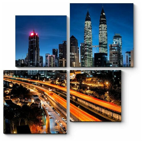 Модульная картина Пробуждающийся Куала-Лумпур на рассвете 90x90