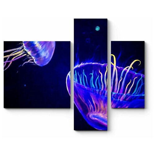 Модульная картина Сияющие медузы80x66
