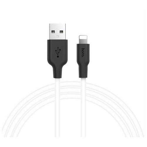 Кабель USB Lightning 8Pin HOCO X21 2.0A 1м Plus Silicone черно-белый