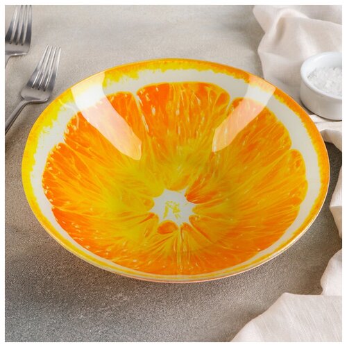 Салатник Доляна «Сочный апельсин», d=22 см, цвет оранжевый