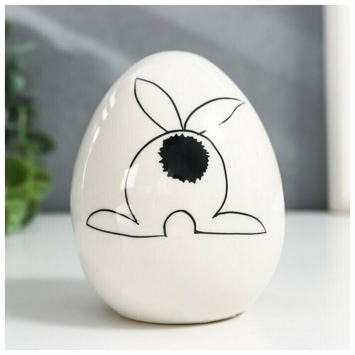 Сувенир керамика яйцо 'Заячий хвостик' 6,3х6,3х9 см