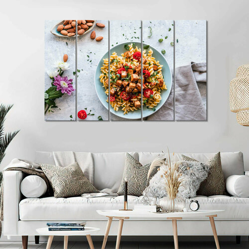 Модульная картина/Модульная картина на холсте/Модульная картина в подарок/макаронное блюдо-pasta dish150х100