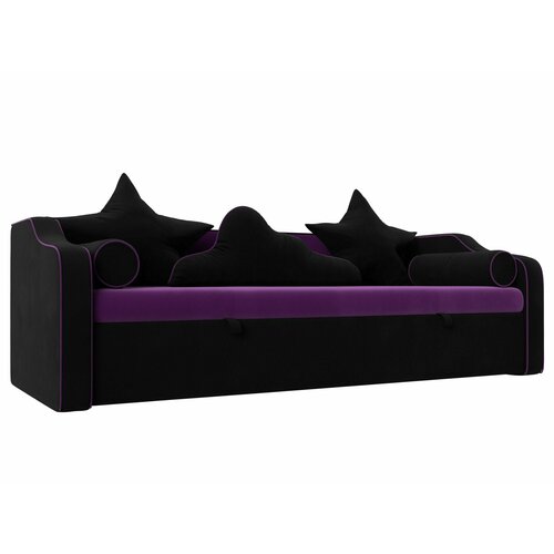 Детский диван-кровать Рико, Микровельвет фиолетовый и черный