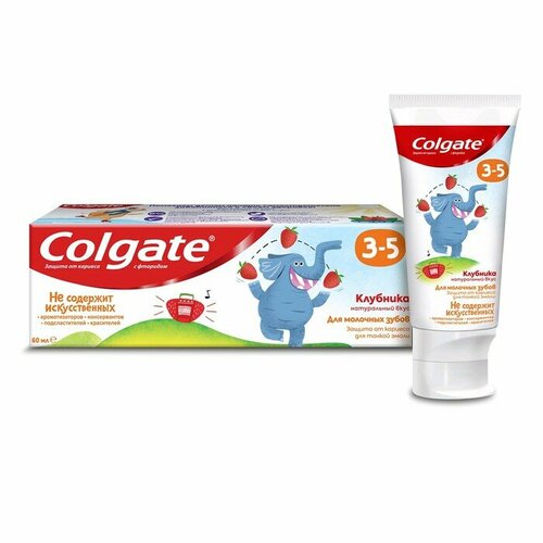 Colgate Зубная паста Colgate «Клубника», детская, от 3-5 лет, с фторидом, 60 мл