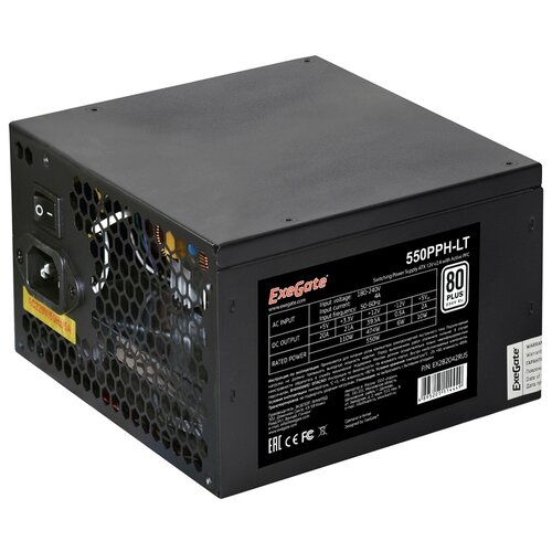 Блок питания ExeGate 550PPH-LT 80 PLUS 550W (EX282042RUS) черный BOX