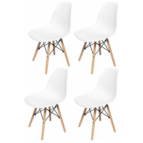 Комплект стульев Цвет Мебели SC-001, массив дерева, 4 шт., цвет: белый