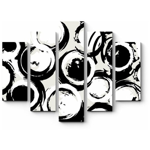 Модульная картина Белое в черный горошек 135x108