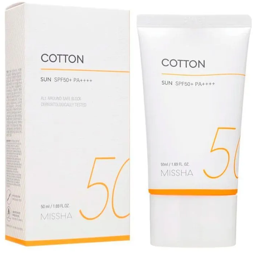 MISSHA Матовый солнцезащитный крем All Around Safe Block Cotton Sun SPF50, 50мл