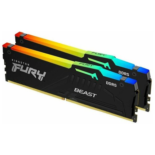 Оперативная память 16Gb DDR5 5600MHz Kingston Fury Beast RGB (2x8Gb KIT) (KF556C36BBEAK2-16)