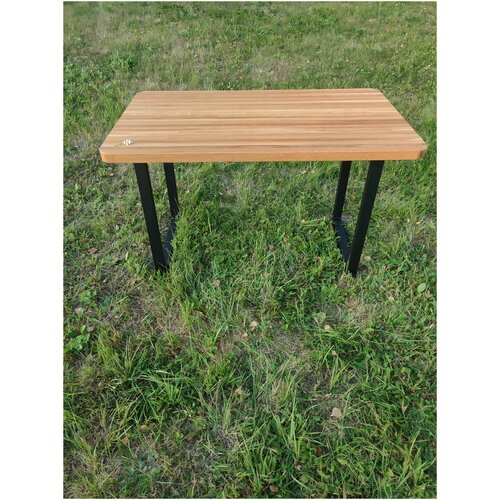 Обеденный стол лофт 120 *70*75 см/ Salomon table/массив дуба/натуральное дерево/цельноламельный дуб/черное металлическое подстолье.