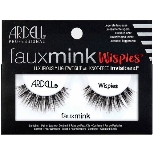 Ardell накладные ресницы Faux Mink Wispies, черный, 2 шт.