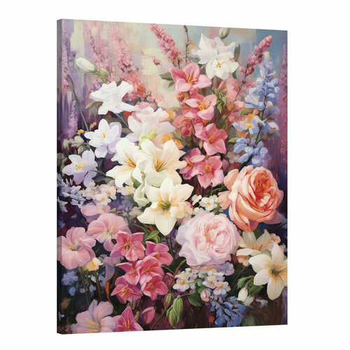Интерьерная картина 50х70 "Романтическая симфония цветов"