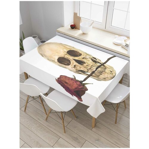Скатерть прямоугольная JoyArty на кухонный стол "Символ беззаботности" из оксфорда, 120x145 см