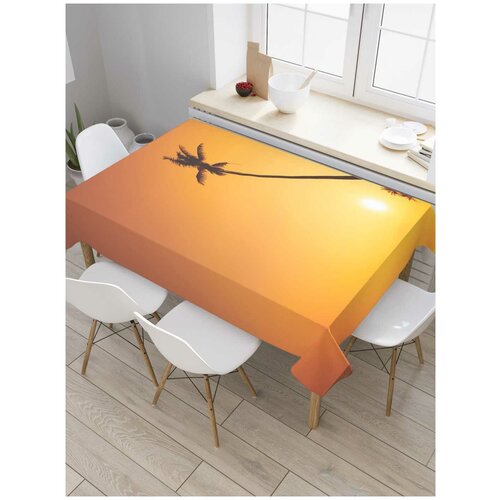 Скатерть прямоугольная JoyArty на кухонный стол "Пальма выше солнца" из оксфорда, 180x145 см