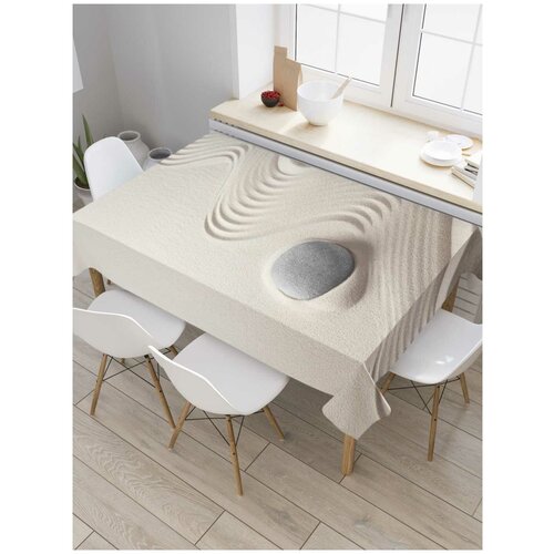 Скатерть прямоугольная JoyArty на кухонный стол "Камень в песке" из оксфорда, 120x145 см