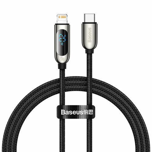 Кабель USB-C BASEUS Display Fast Charging Type-C - Lightning, 2,22А, 20W, 1 м, черный