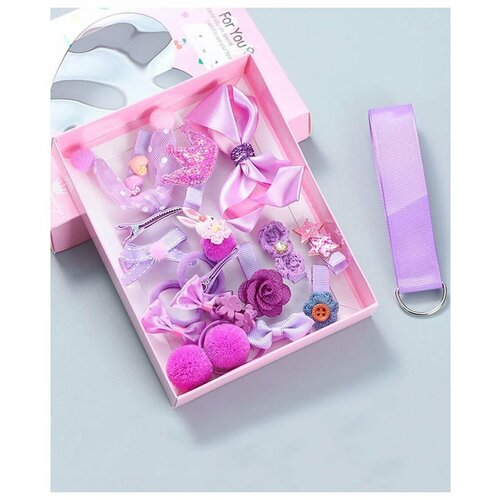 Набор аксессуаров для волос для девочек фиолетовый