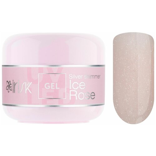 IRISK Гель для наращивания, моделирования ногтей с шиммером ABC, оттенок № 16 Ice Rose (Silver shimmer)