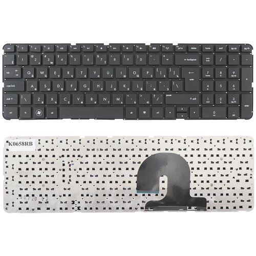 Клавиатура для ноутбука HP dv7-4000, dv7-5000 черная без рамки, Г-образный Enter