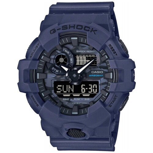 Наручные часы CASIO G-Shock GA-700CA-2A, синий, черный