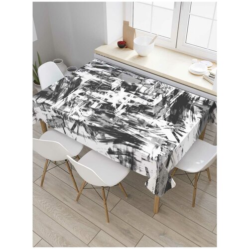 Скатерть прямоугольная JoyArty на кухонный стол "Абстрактные штрихи" из оксфорда, 120x145 см