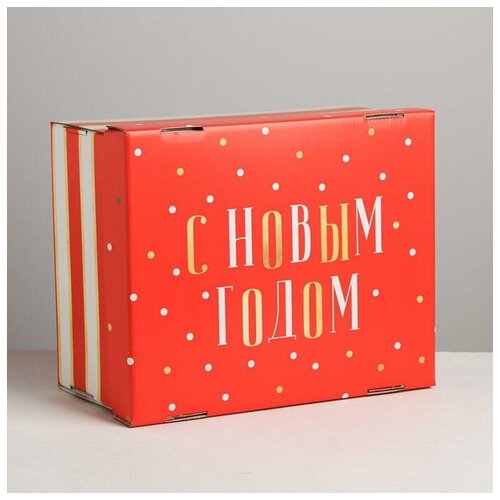 Складная коробка «Новогодний», 31,2 × 25,6 × 16,1 см