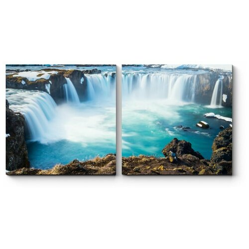 Модульная картина Грандиозный водопад Исландии 100x50