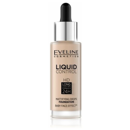 Eveline Cosmetics Тональный флюид Liquid Control HD Mattifying Drops, 32 мл/32 г, оттенок: 010 Light Beige, 1 шт.