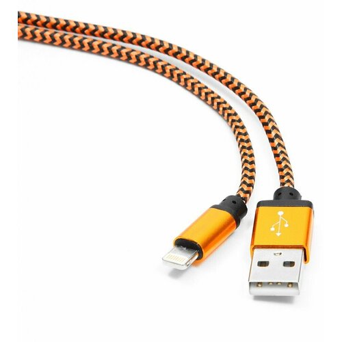 Набор из 3 штук Кабель USB 2.0 Cablexpert CC-ApUSB2oe1m, AM/Lightning 8P, 1 м, нейлоновая оплетка, алюминиевые разъемы, оранжевый