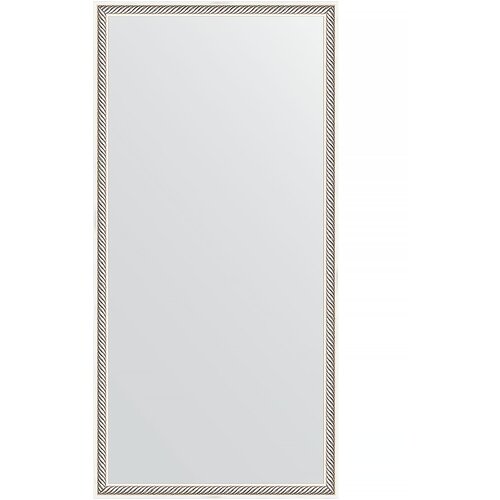 Зеркало настенное EVOFORM в багетной раме витое серебро, 48х98 см, для гостиной, прихожей, кабинета, спальни и ванной комнаты, BY 0691