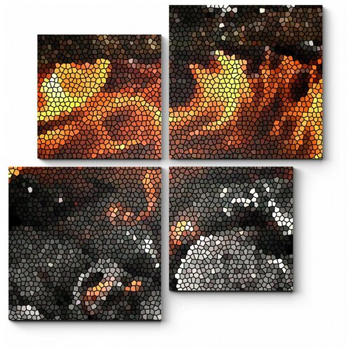 Модульная картина Согревающее пламя 60x60